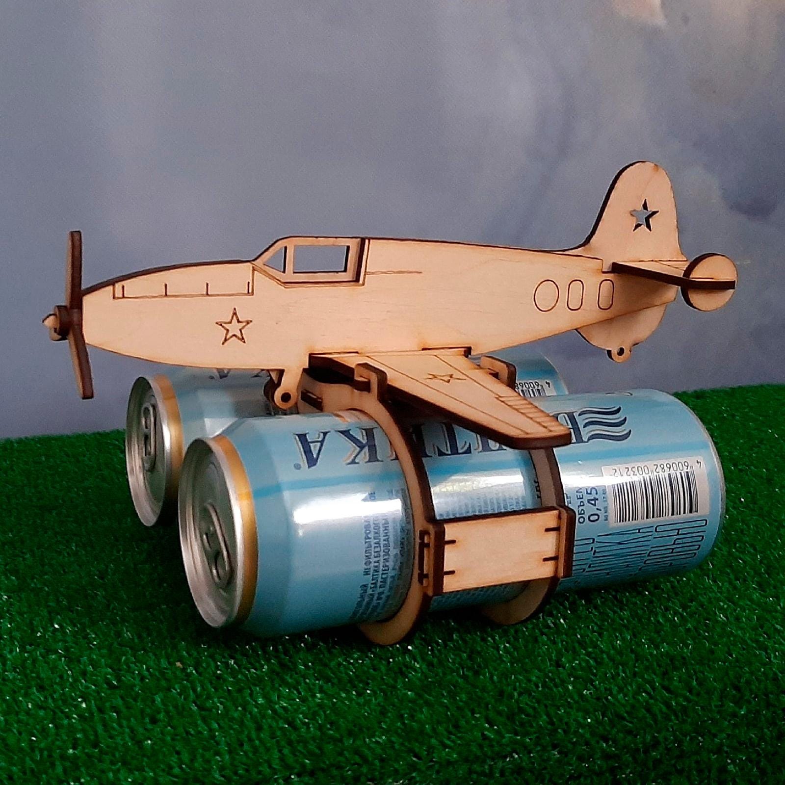 Airplane Soda Can Holder | Vector Files for Wood Laser Cutting ...
