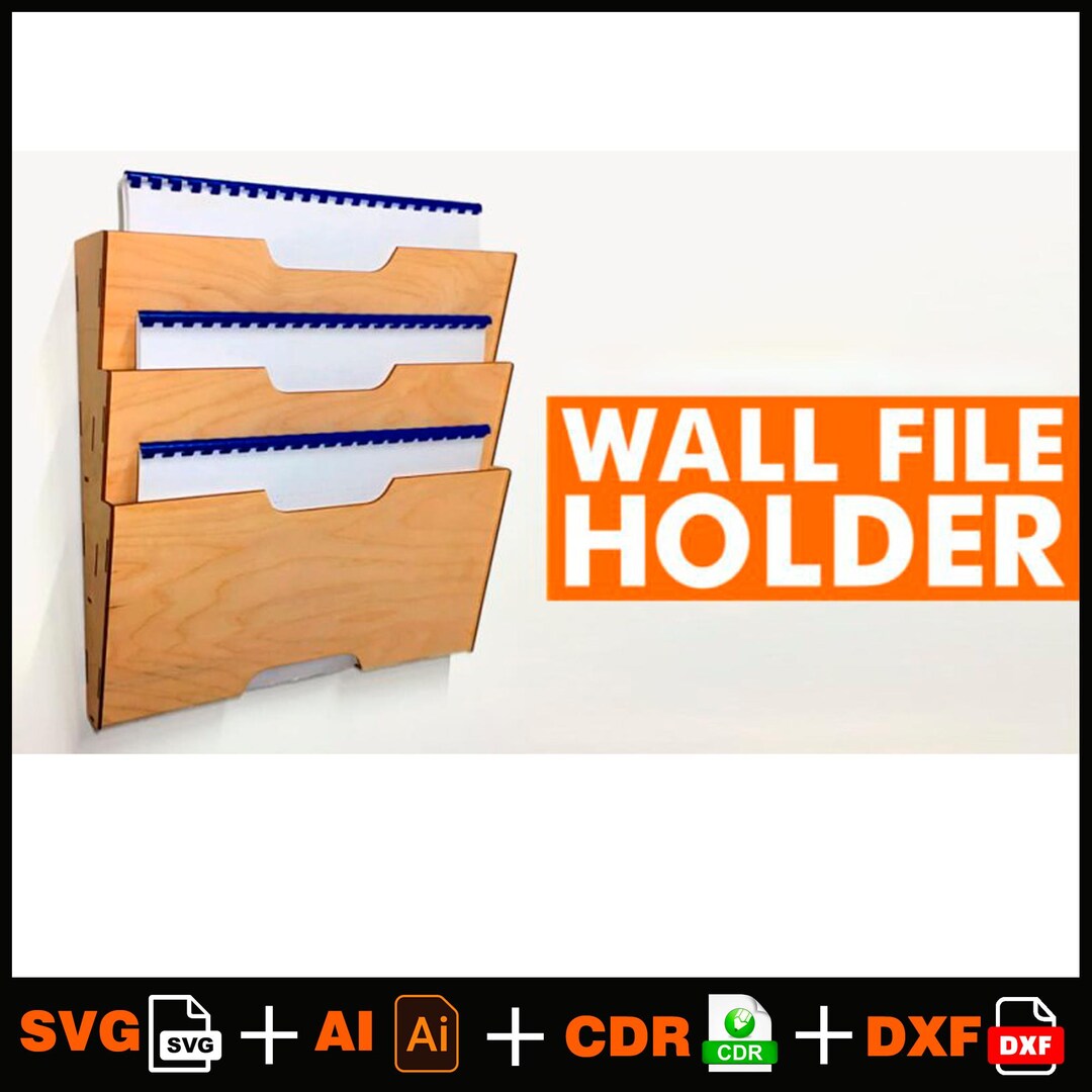 Wooden Wall File Holder 3 Sizes DIY | Vector Files for Wood Laser ...