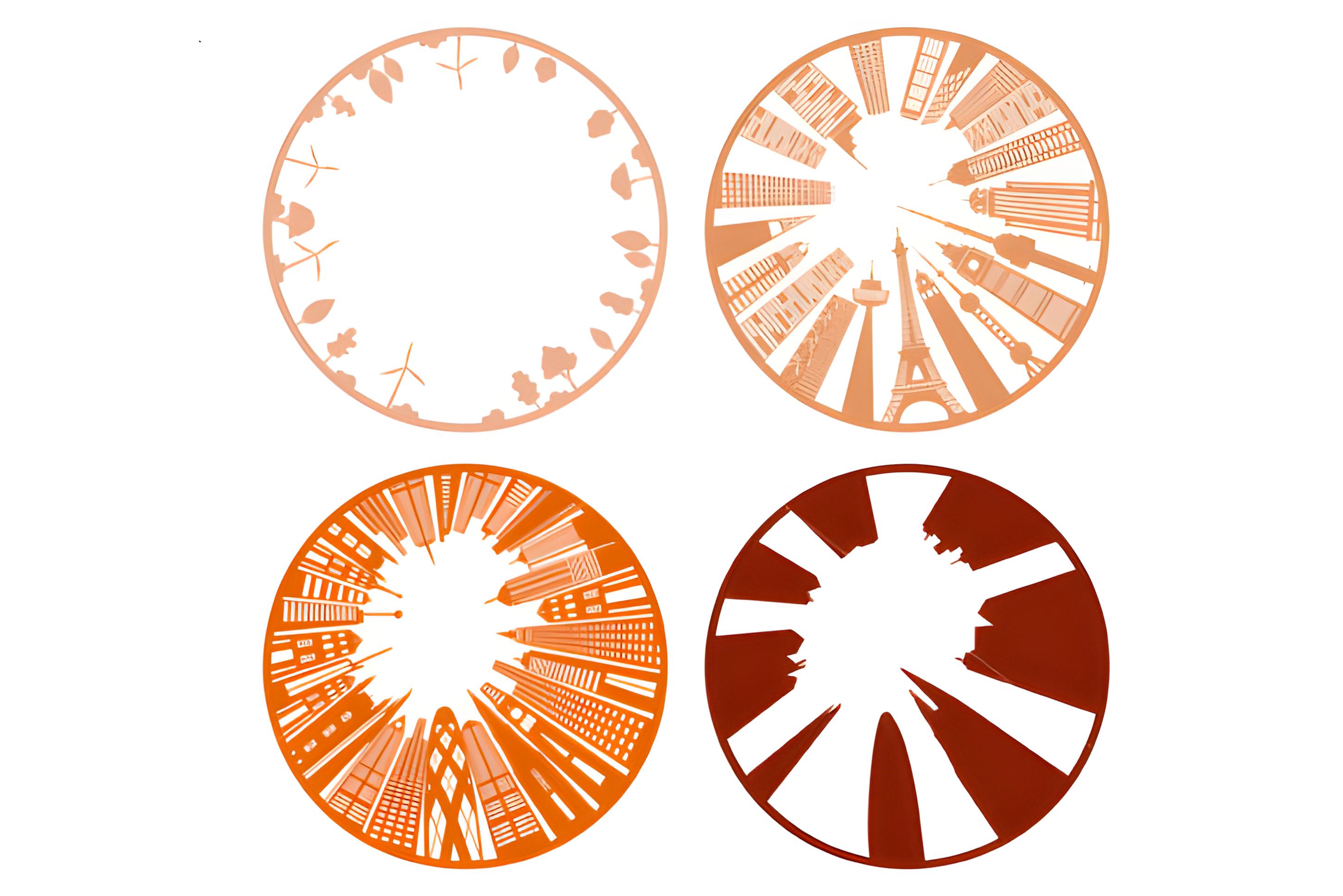 Multilayered World Monuments Wall Art | Vector Files for Wood Laser ...