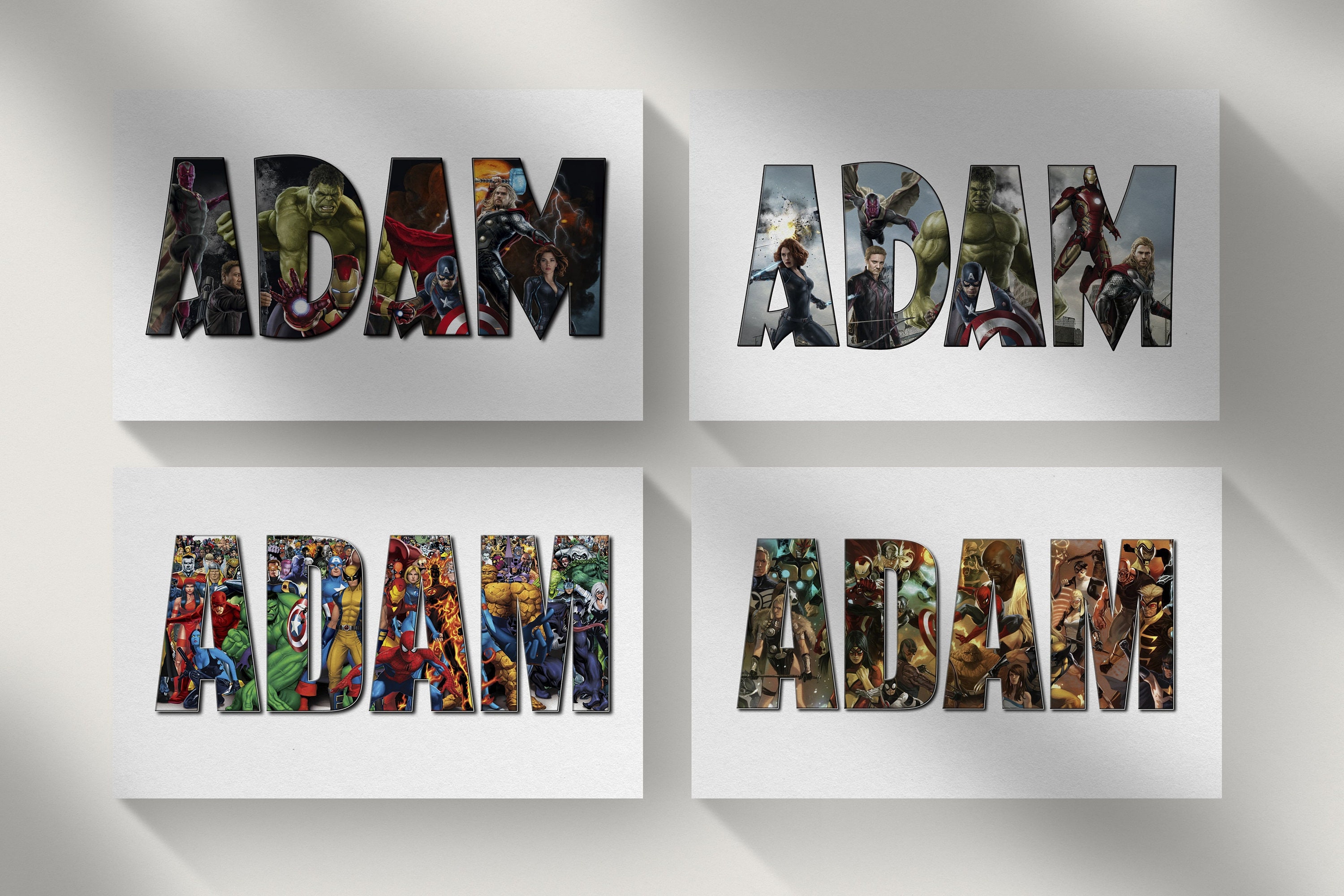 Personalized Avengers Marvel Name Word Art Custom Digital Download ...