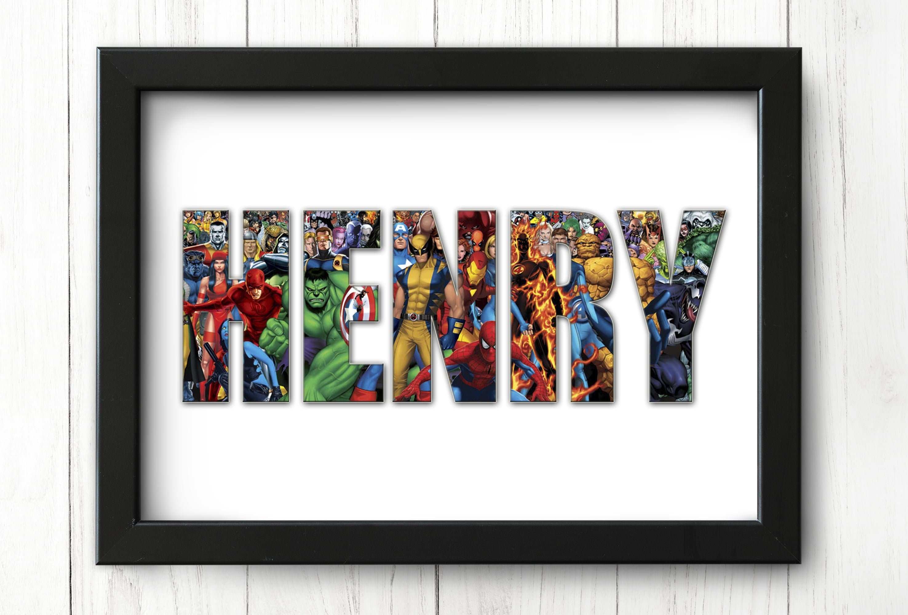 Personalized Avengers Marvel Name Word Art Custom Digital Download ...