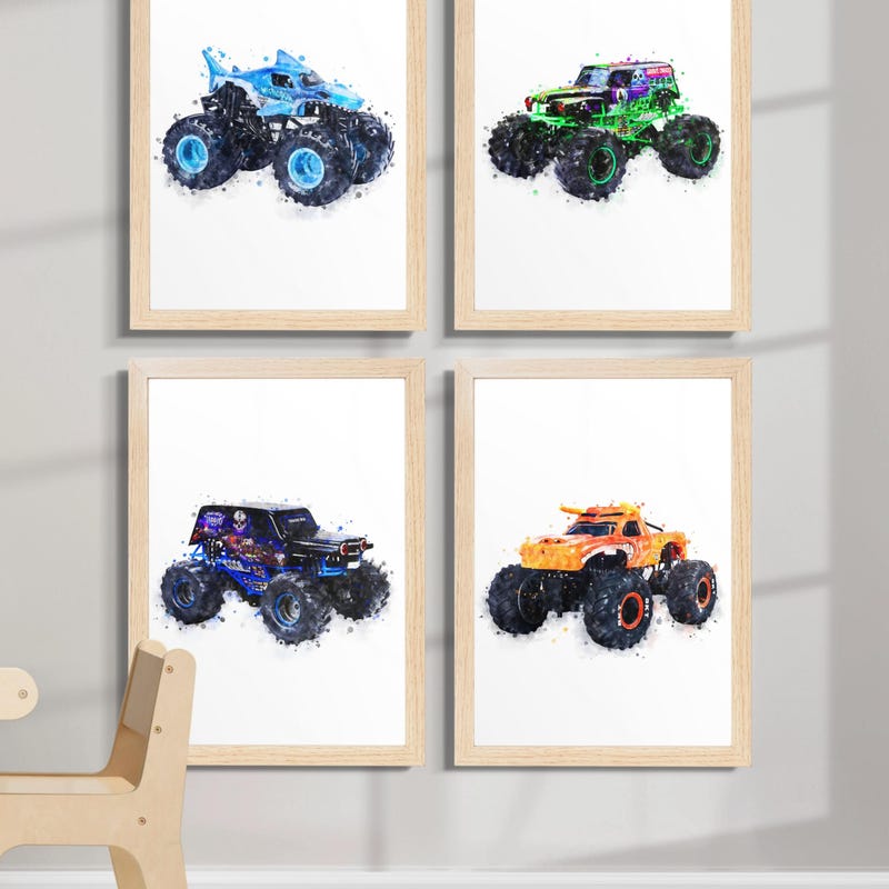 Monster Truck Poster Art - Etsy UK