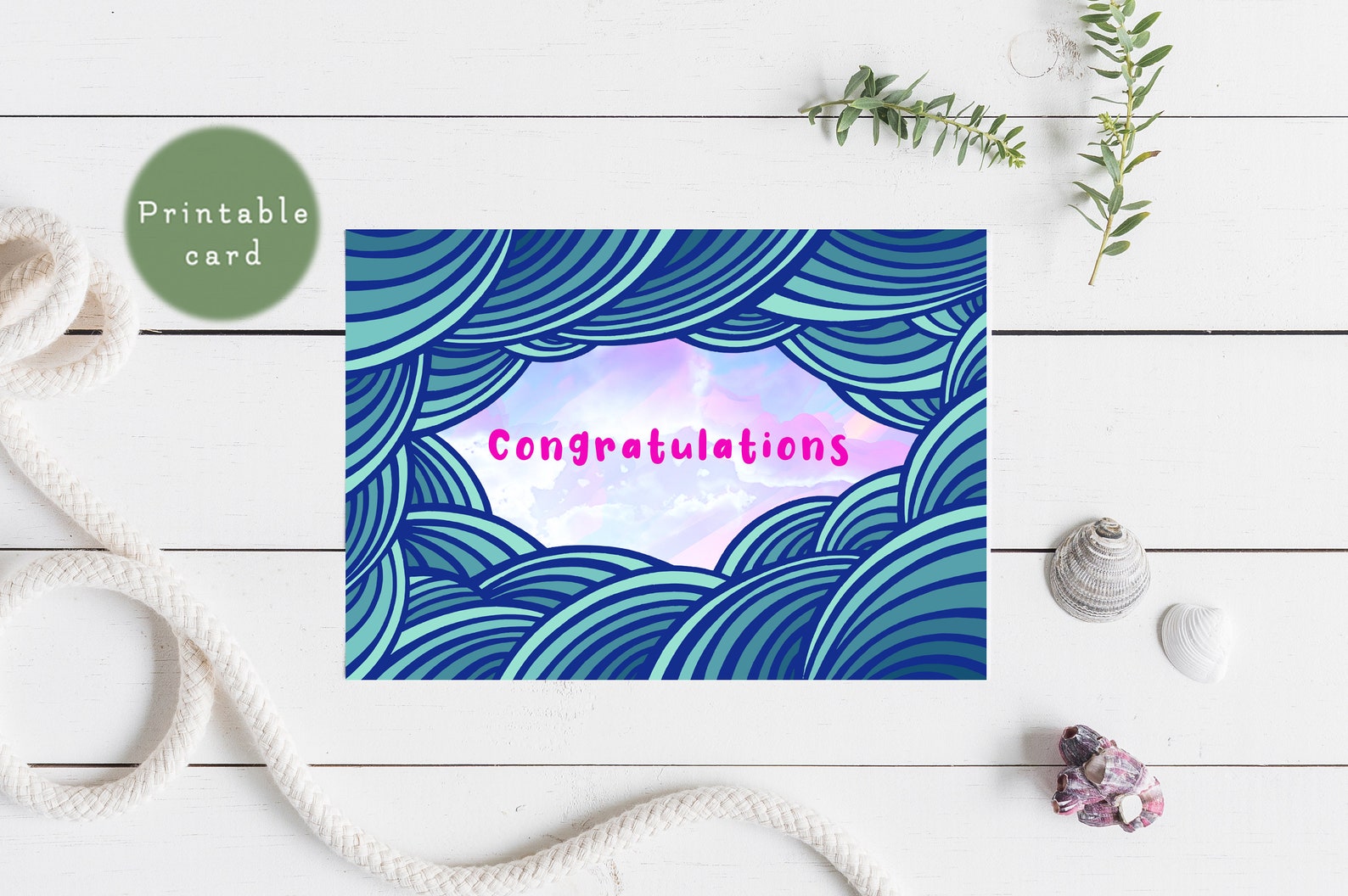 Congratulations Greeting Card DIGITAL DOWNLOAD Printable Card ...