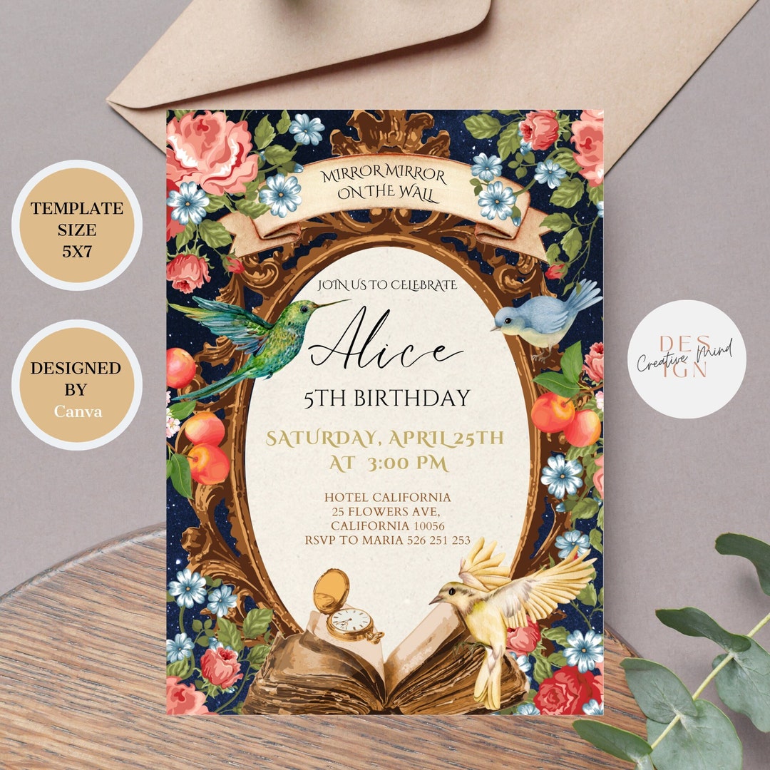 Mirror Mirror on the Wall Birthday Invitation, Fairy Birthday Invite ...
