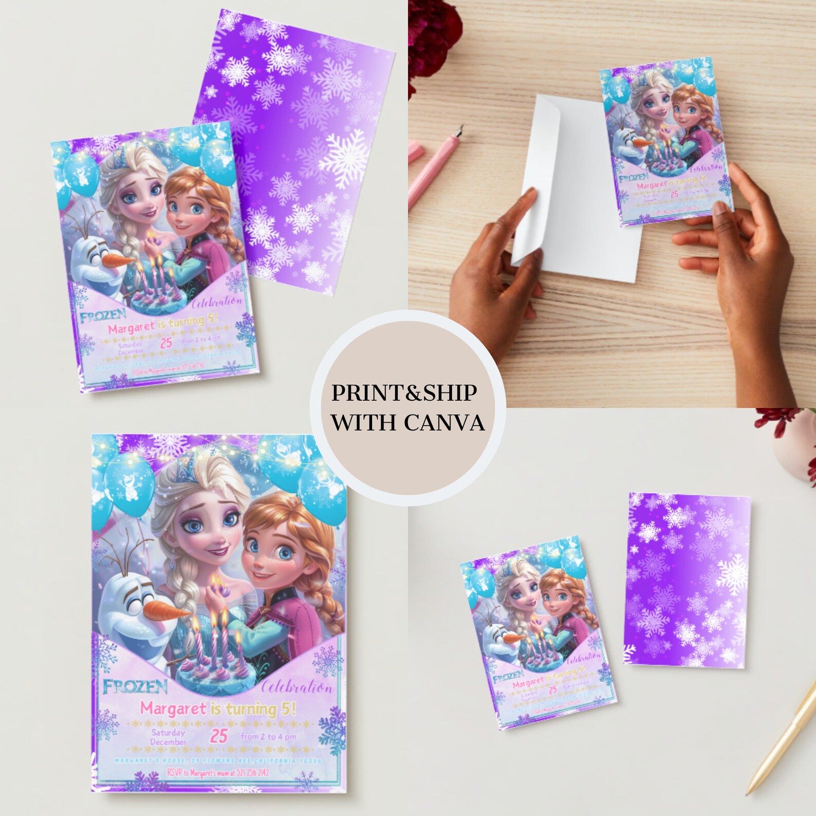 FROZEN Invitation Elsa Birthday Invitation Winter Snow Birthday ...