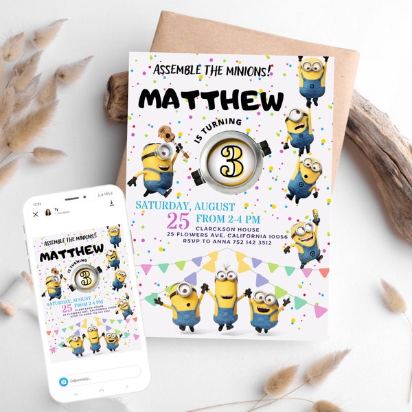 Minion Invitation - Etsy