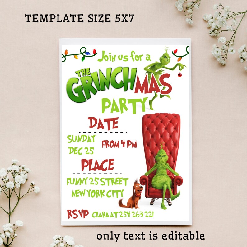 The Grinch Birthday Celebration, the Grinch Birthday Invitation ...