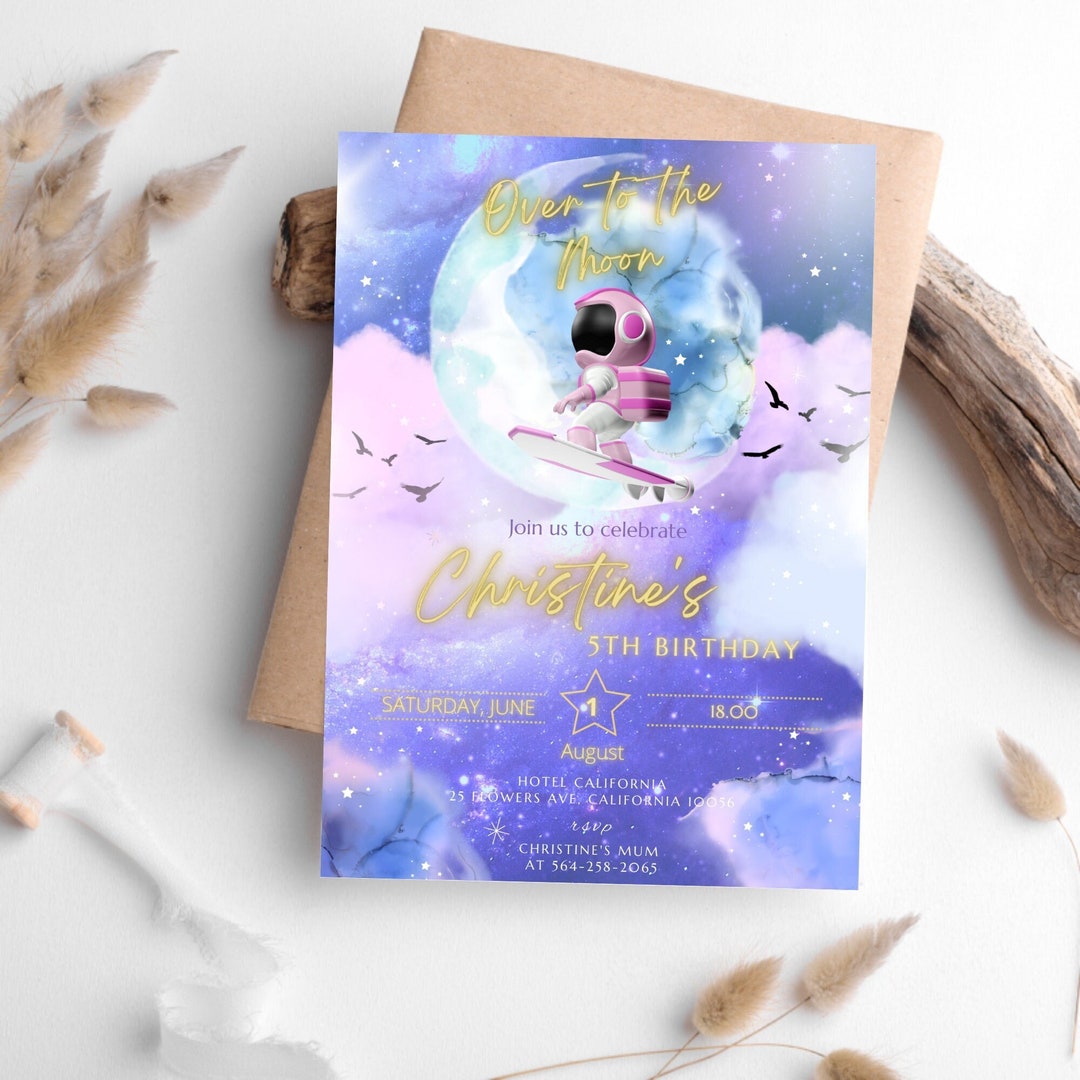 Astronaut Pink Girl, Cute Astro Girl, Pink Cosmos Space Birthday, Over ...