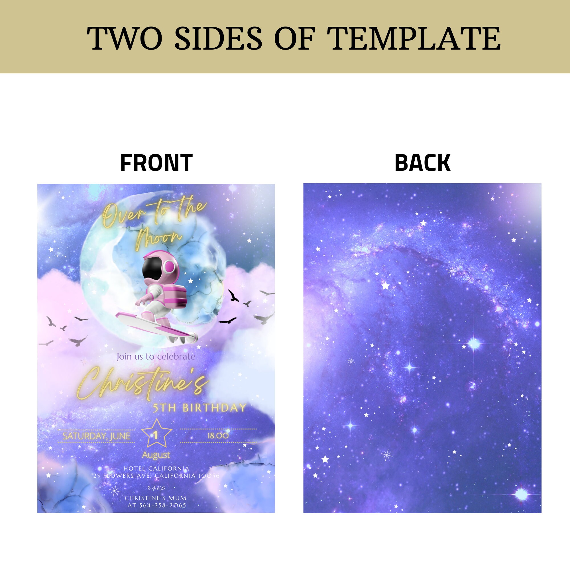 Astronaut Pink Girl, Cute Astro Girl, Pink Cosmos Space Birthday, Over ...