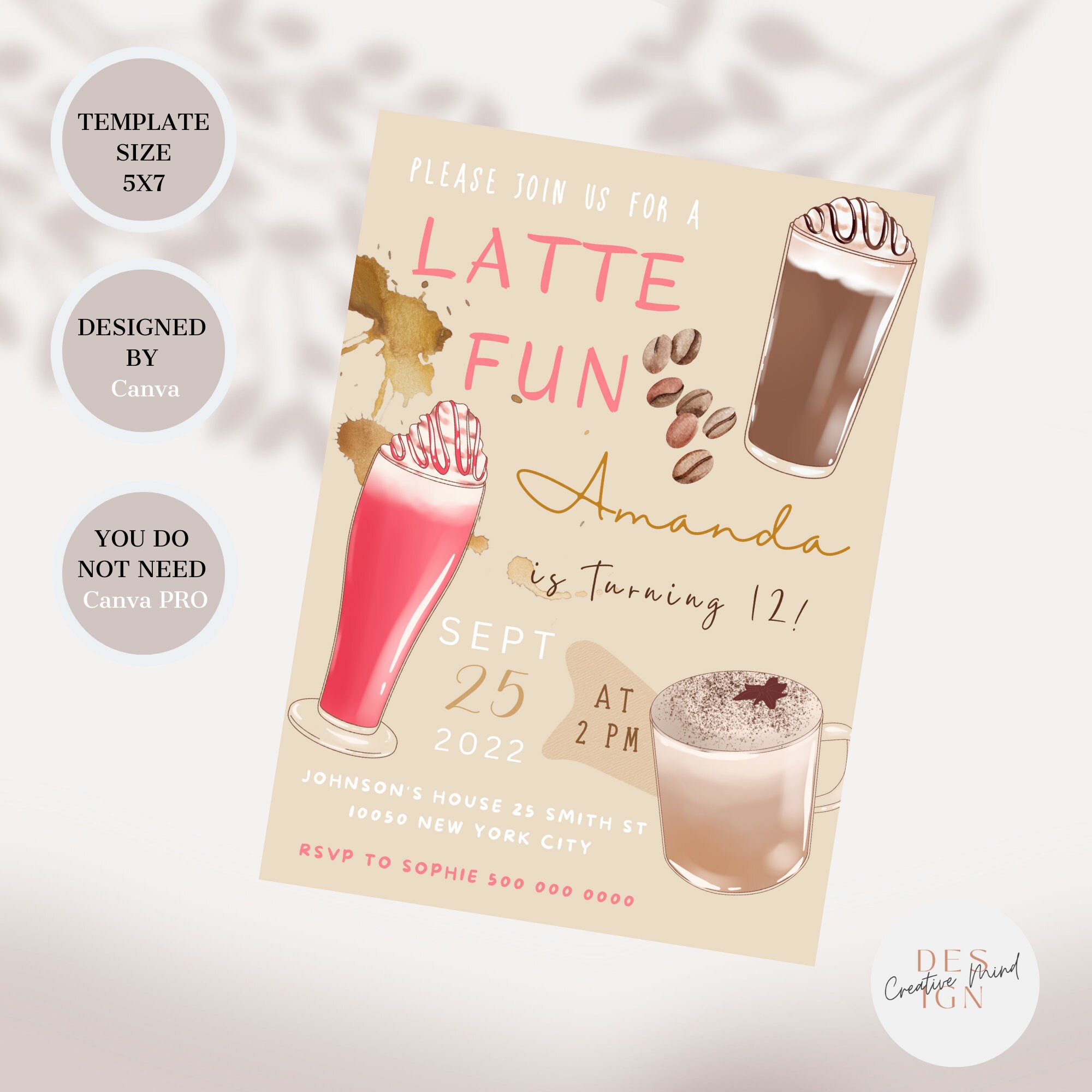 Invitación de cumpleaños de café invitación de cumpleaños de - Etsy España