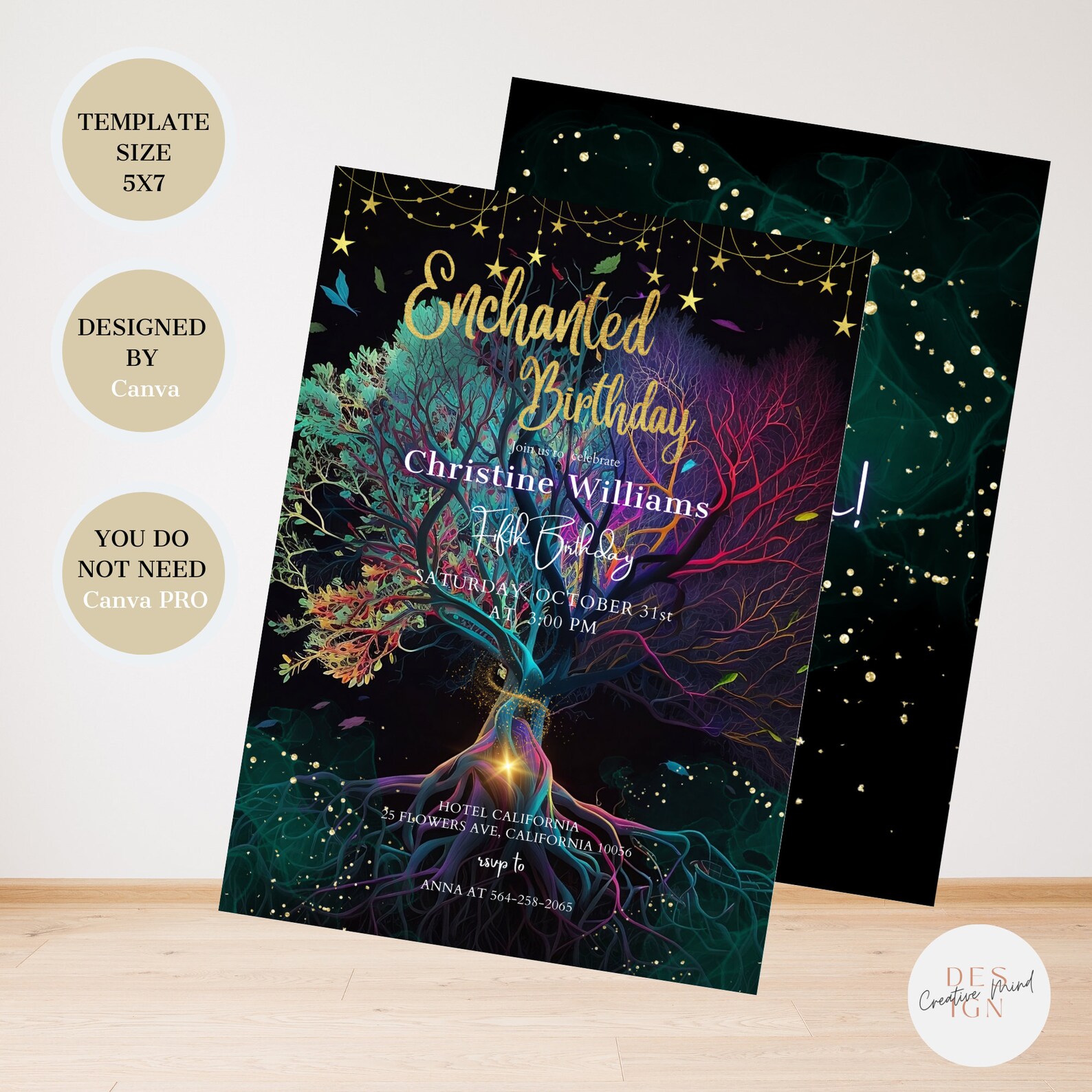 Ai Generated Image, Enchanted Forest, Magical Tree, Colorful Invitation ...