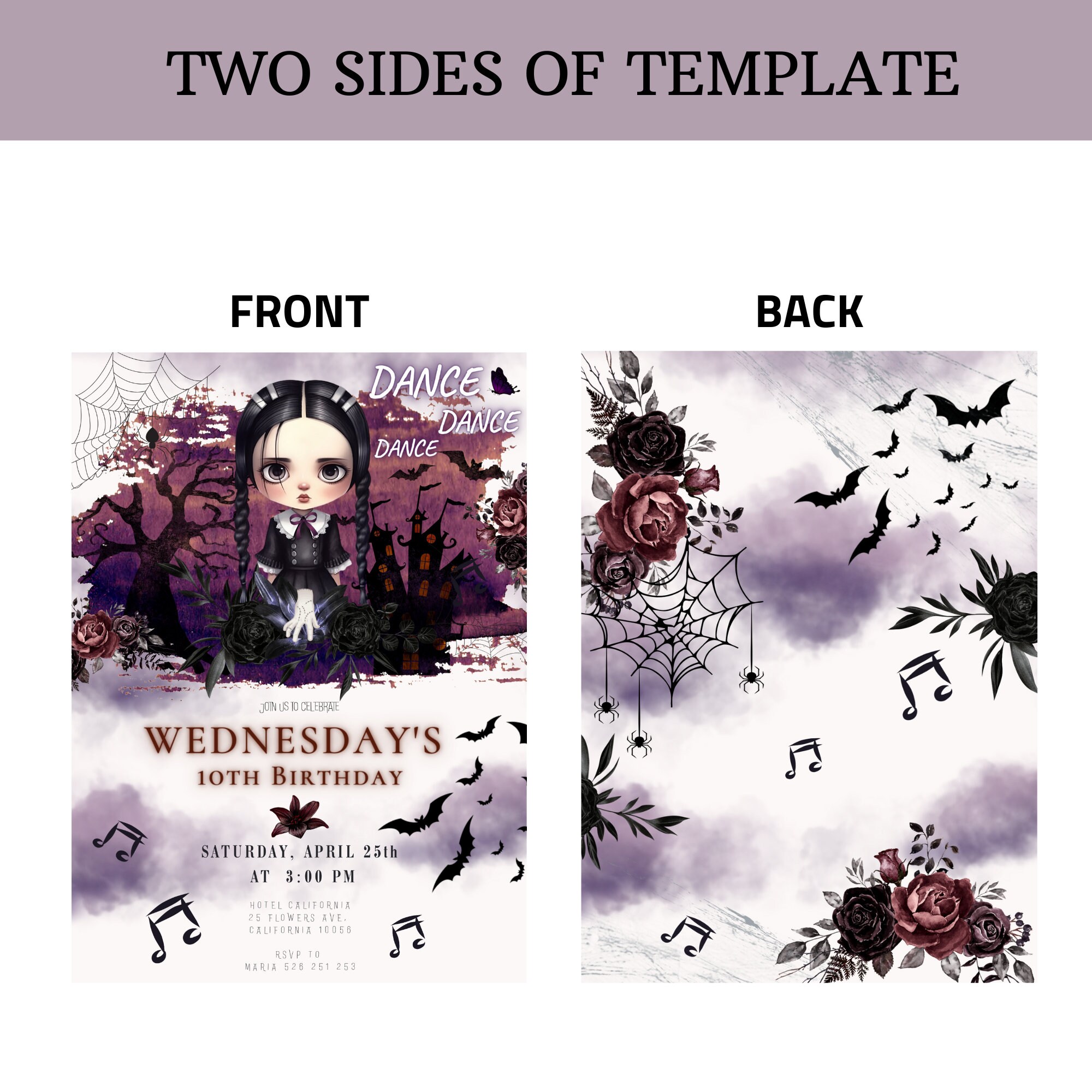 Wednesday Birthday Party Invitation, Addams Family Birthday Invite ...