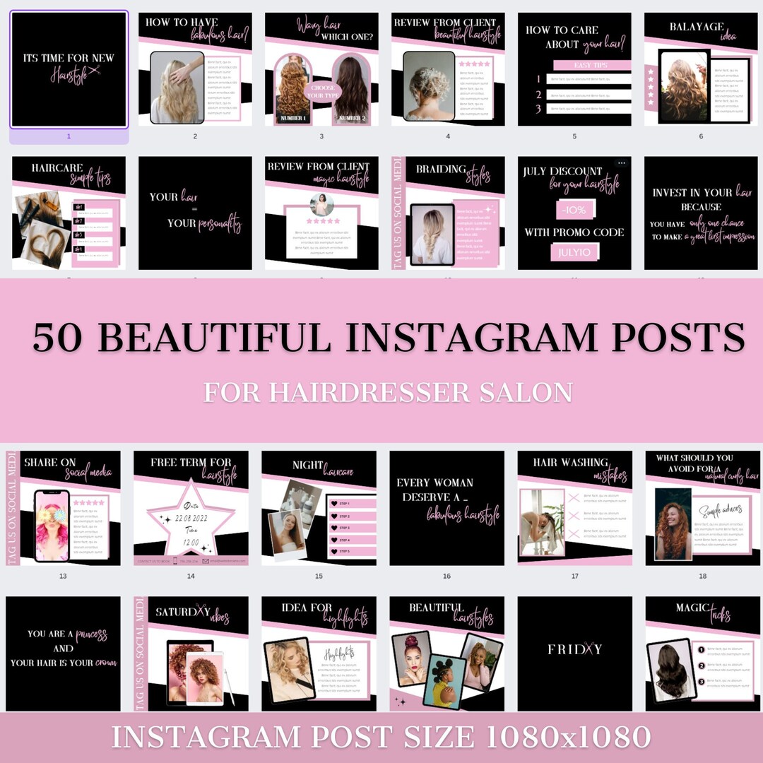 50 Hairdresser Instagram Posts, Beauty Salon Post, Hair Salon Instagram ...