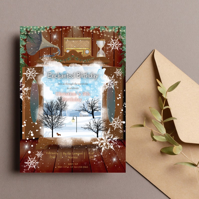 Narnia Wardrobe Invitation, Enchanted Forest Invitation, Snowy Winter ...