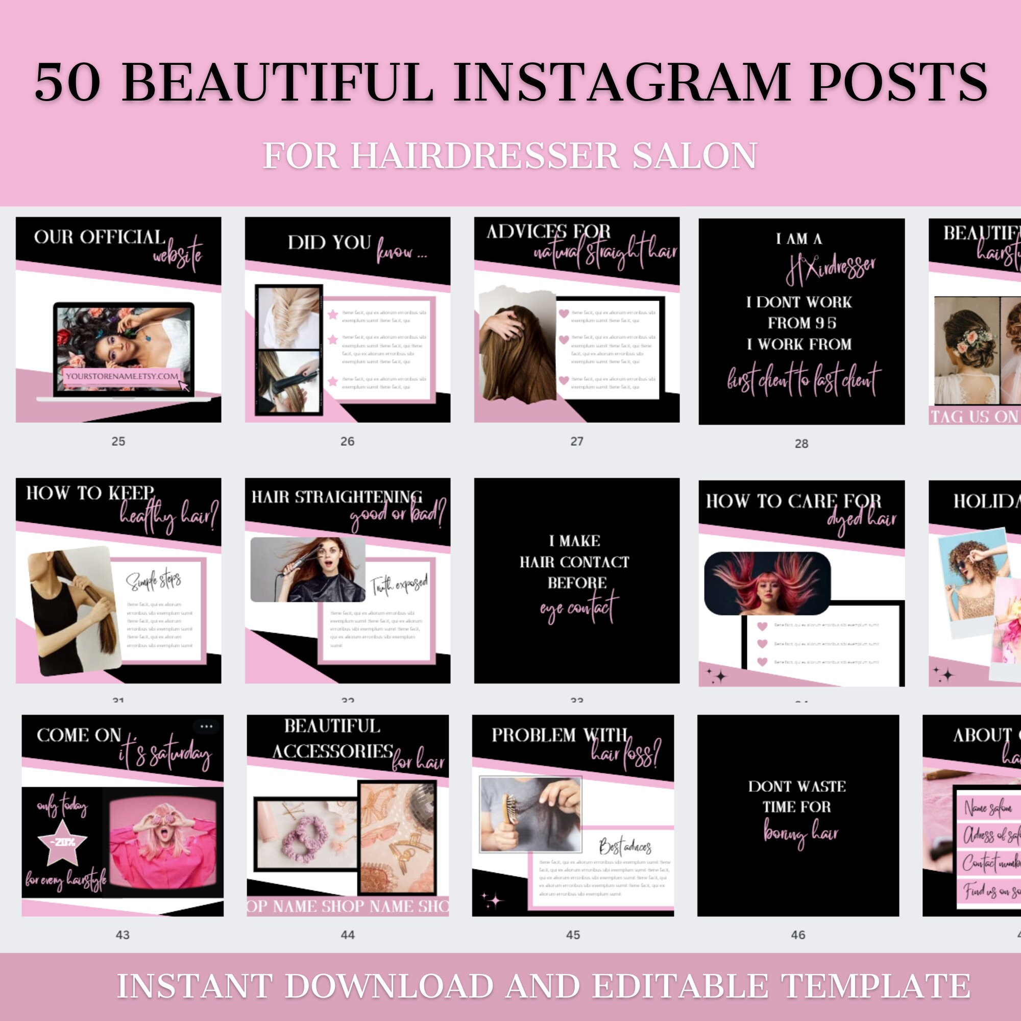 50 Hairdresser Instagram Posts, Beauty Salon Post, Hair Salon Instagram ...