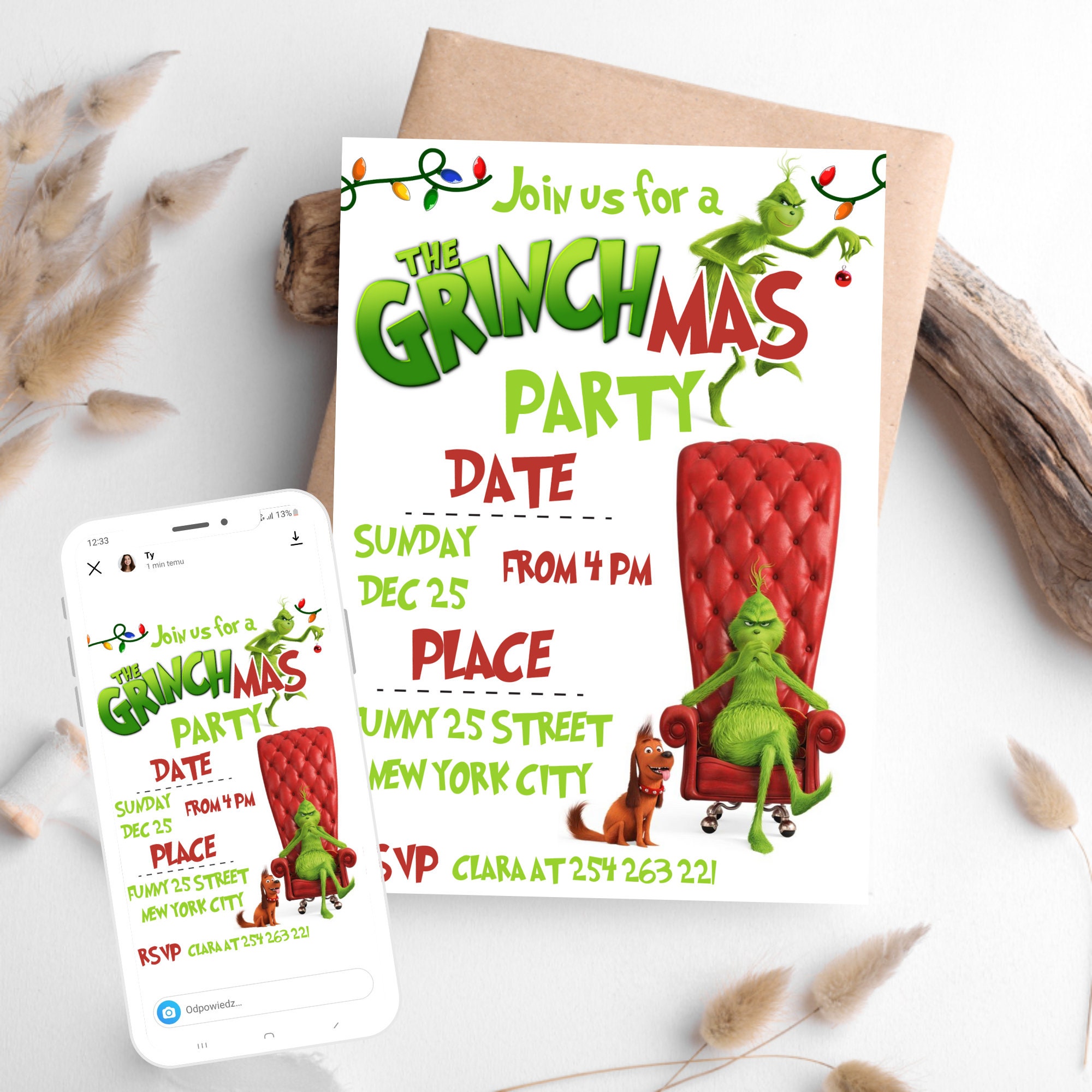 The Grinch Birthday Celebration, the Grinch Birthday Invitation ...