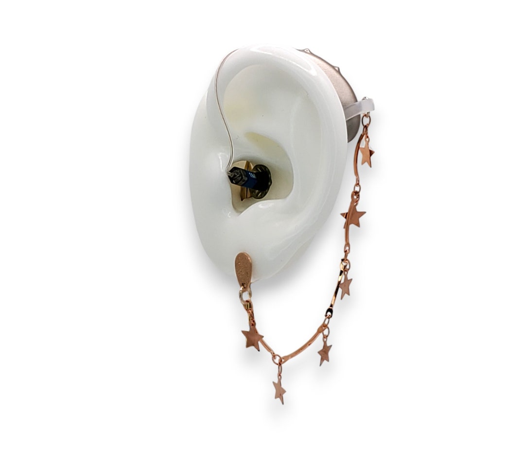 Rose Gold Star Hearing Aid Earrings, Listening Device Loss Prevention ...