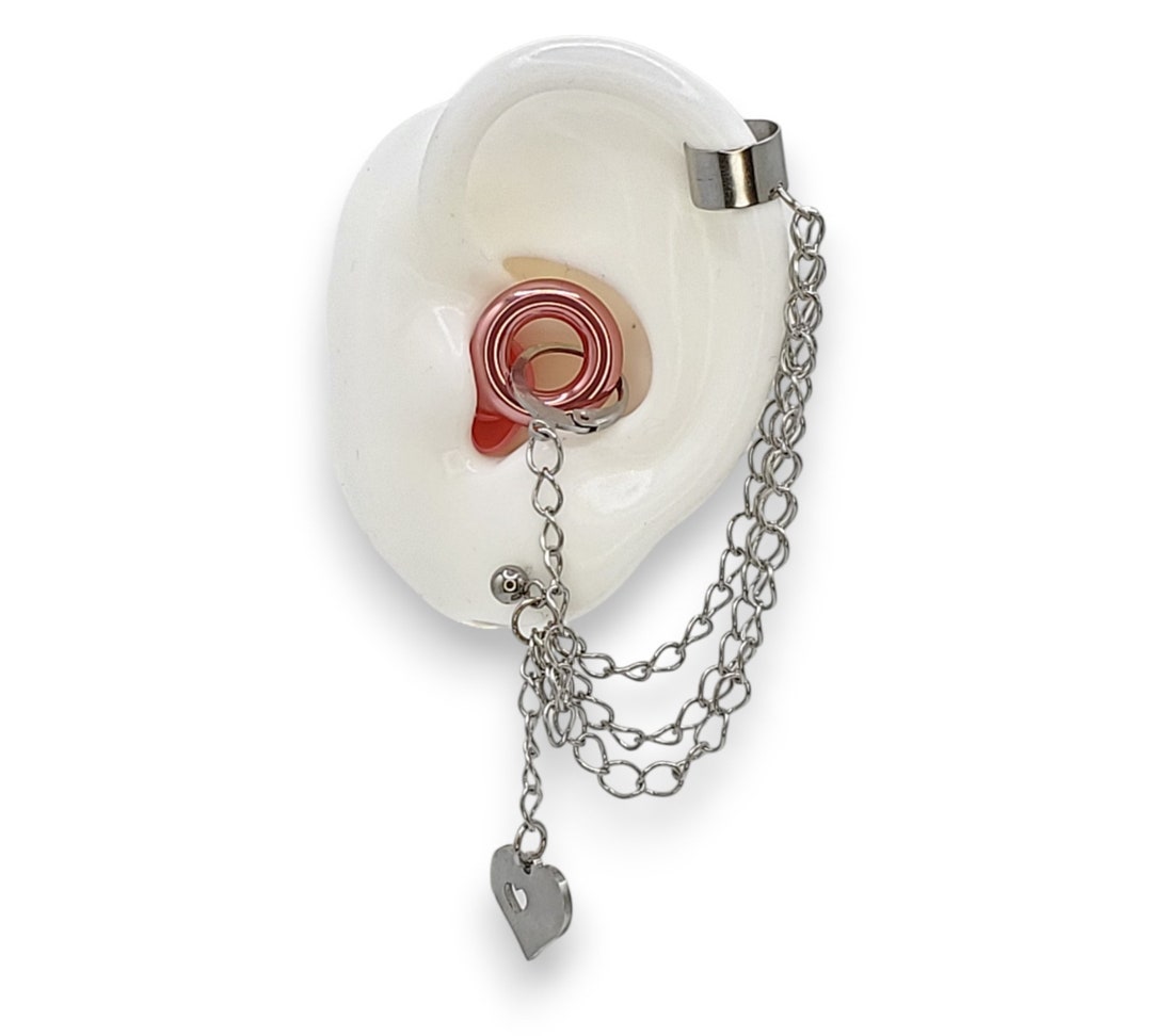 Silver Heart Earrings for Loop Earplugs, Sensory Earrings, Stud Ear ...