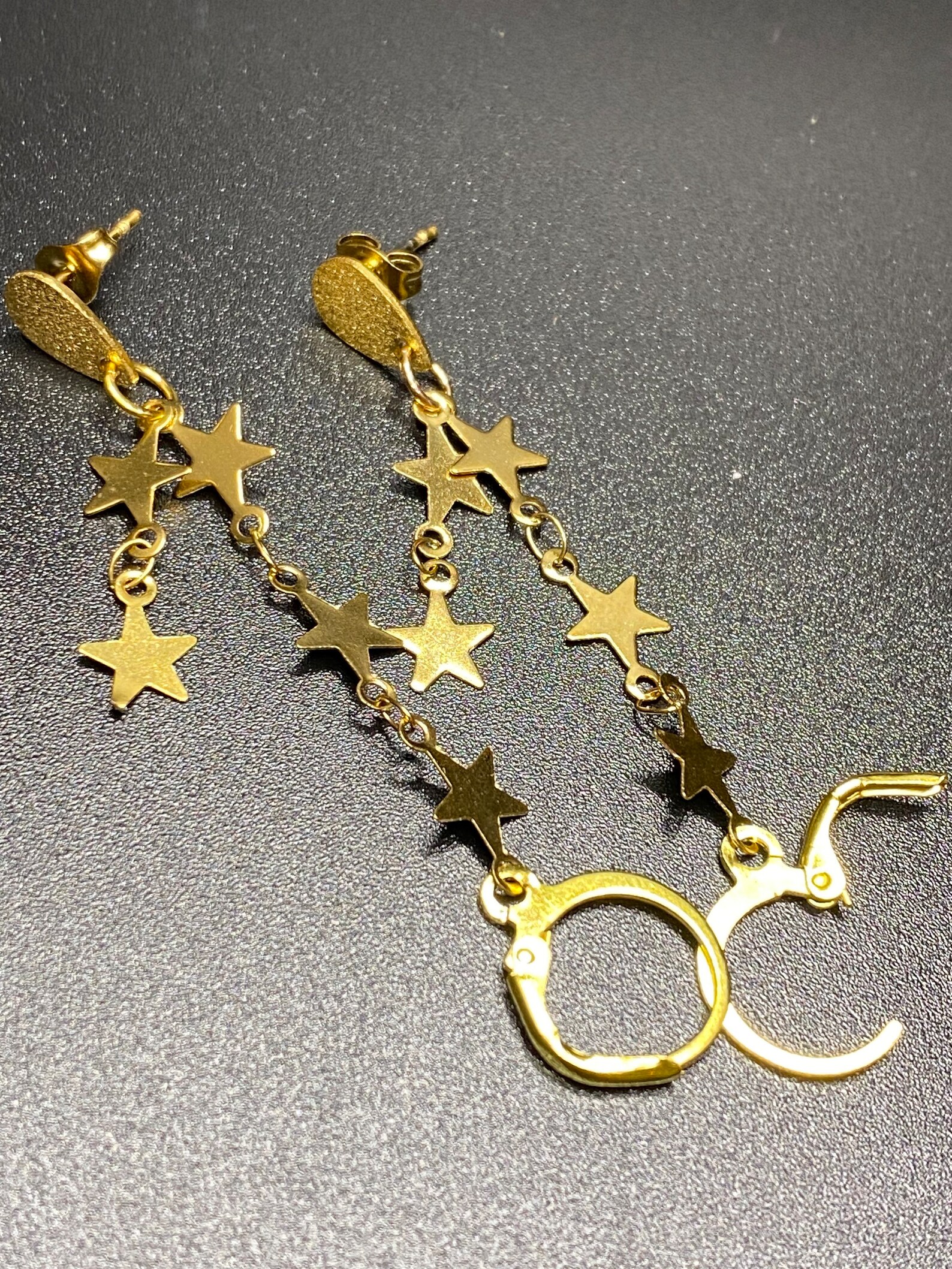 Double Gold Star Earrings for Loop Earplugs Sensory Earrings - Etsy UK