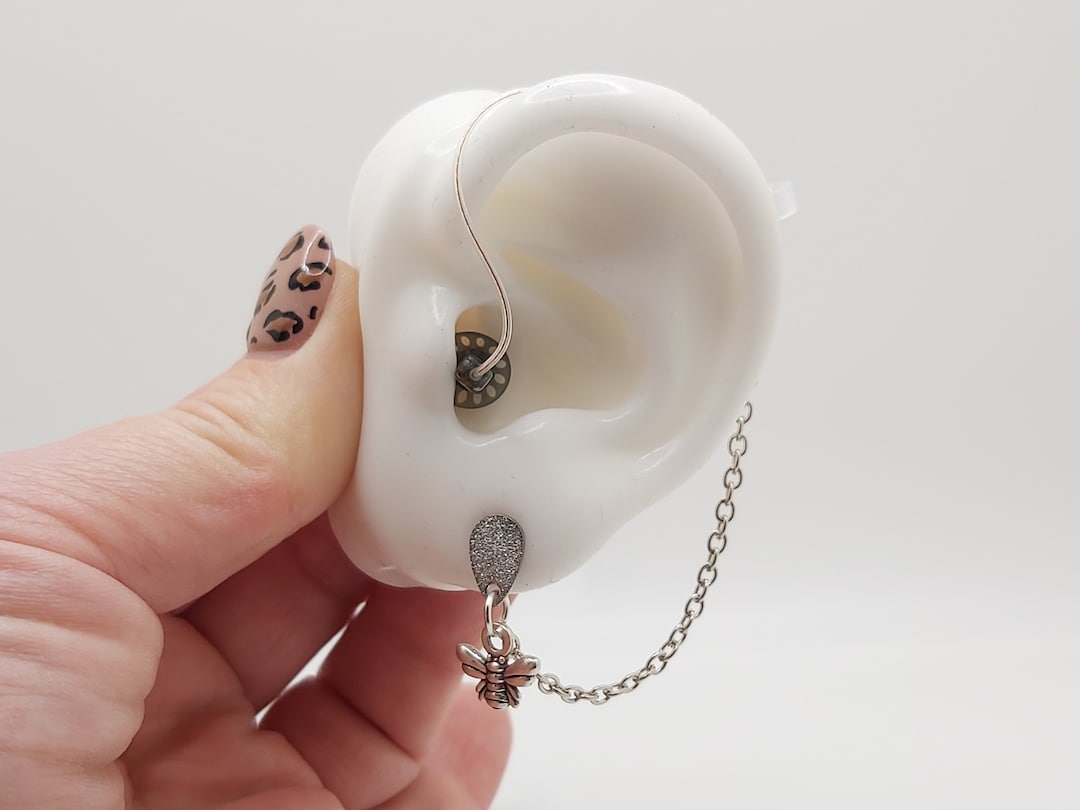 Silver Bee Hearing Aid, Listening Device Stud Earrings for Retention ...