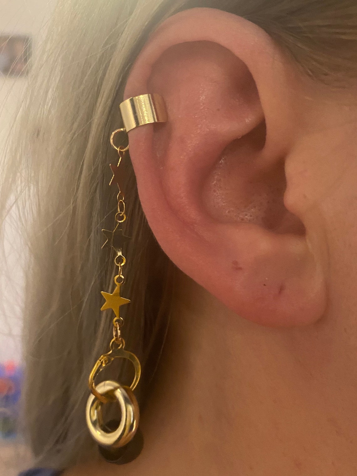 Gold Star Ear Cuff Earrings for Loop Earplugs Sensory - Etsy