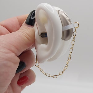 Gold Heart Hearing Aid, Listening Device Stud Earrings for Retention ...