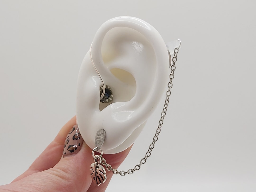 Tropical Leaf Hearing Aid Listening Device Stud Earrings for - Etsy