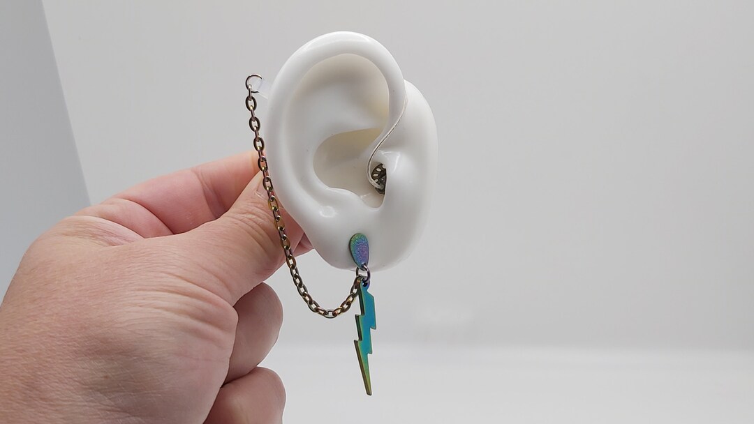 Rainbow Lightning Bolt Hearing Aid, Listening Device Earrings for ...