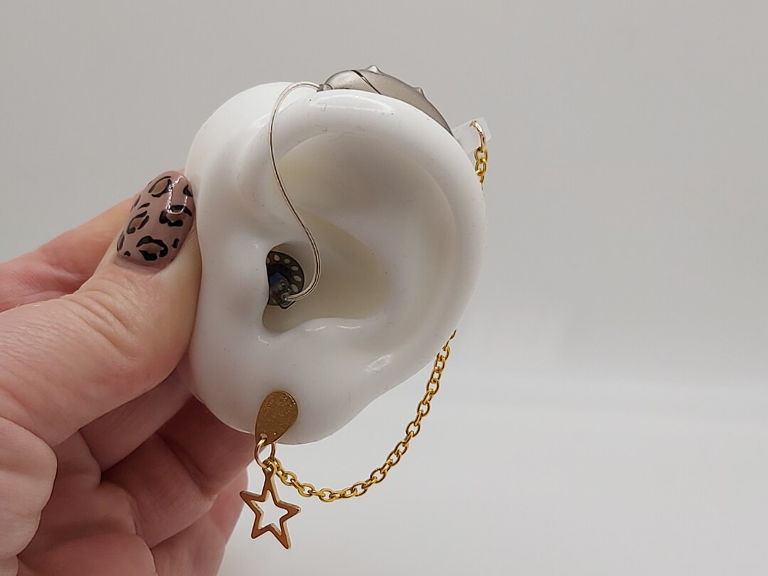 Gold Star Hearing Aid Listening Device Stud Earrings for - Etsy