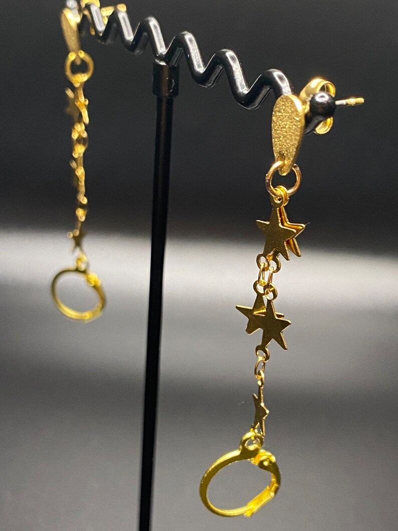 Double Gold Star Earrings for Loop Earplugs Sensory Earrings - Etsy UK