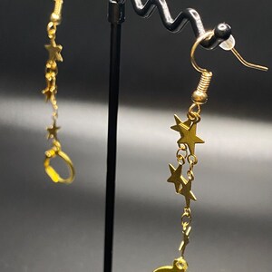 Double Gold Star Earrings for Loop Earplugs, Sensory Earrings, Earplug ...