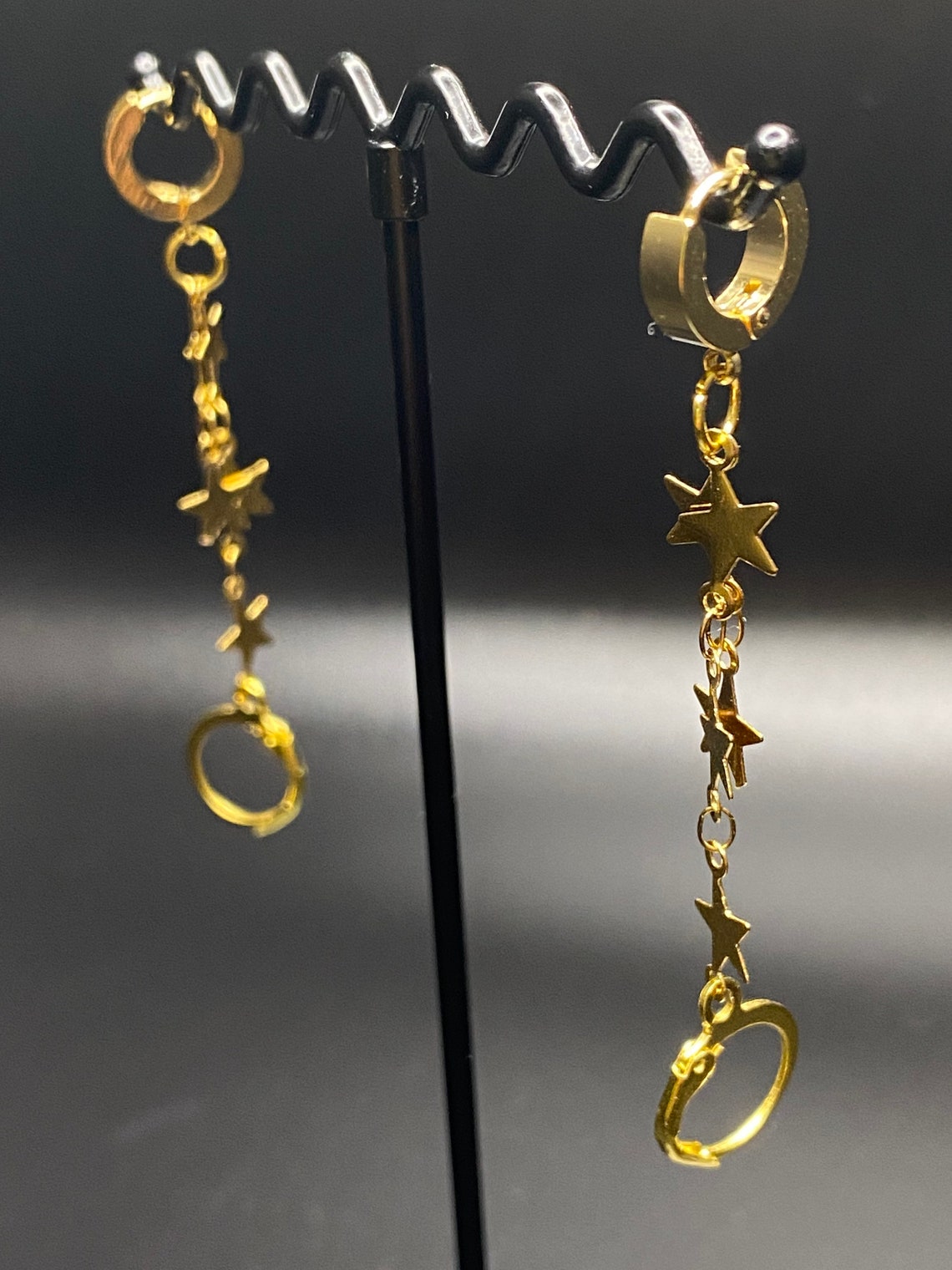 Double Gold Star Earrings for Loop Earplugs Sensory Earrings - Etsy UK