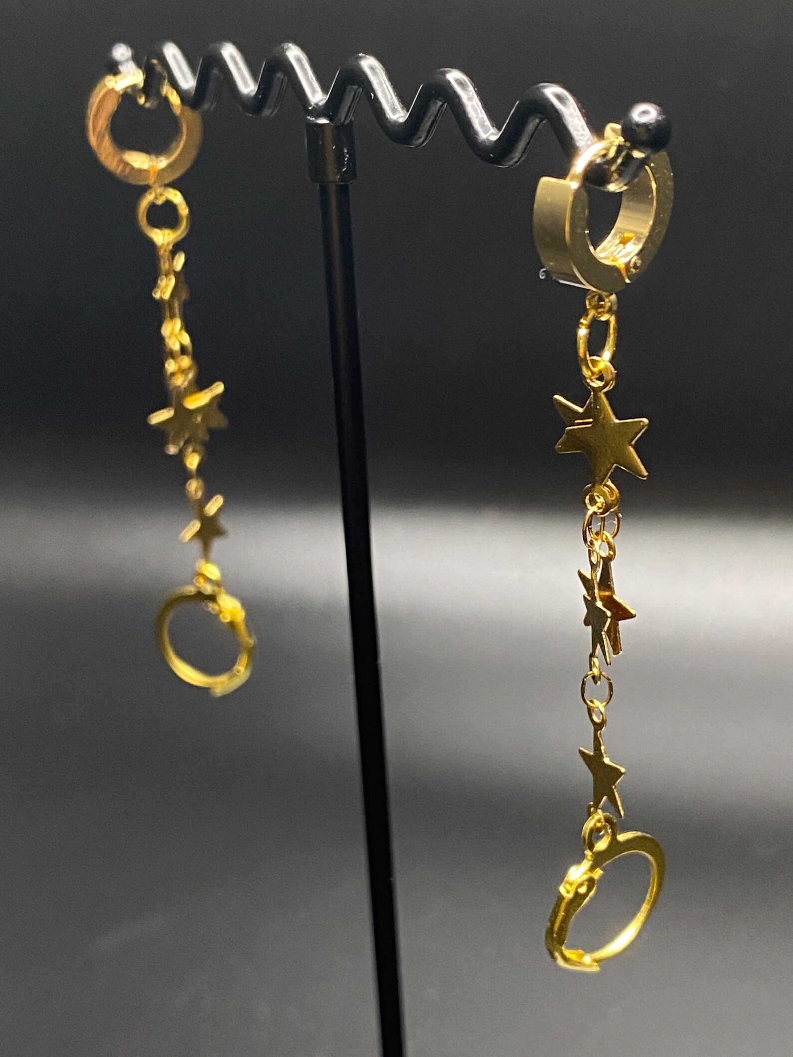 Double Gold Star Earrings for Loop Earplugs Sensory Earrings - Etsy UK