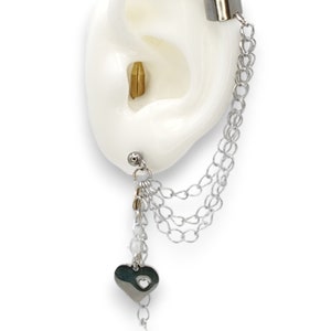 Silver Heart Earrings for Loop Earplugs, Sensory Earrings, Stud Ear ...