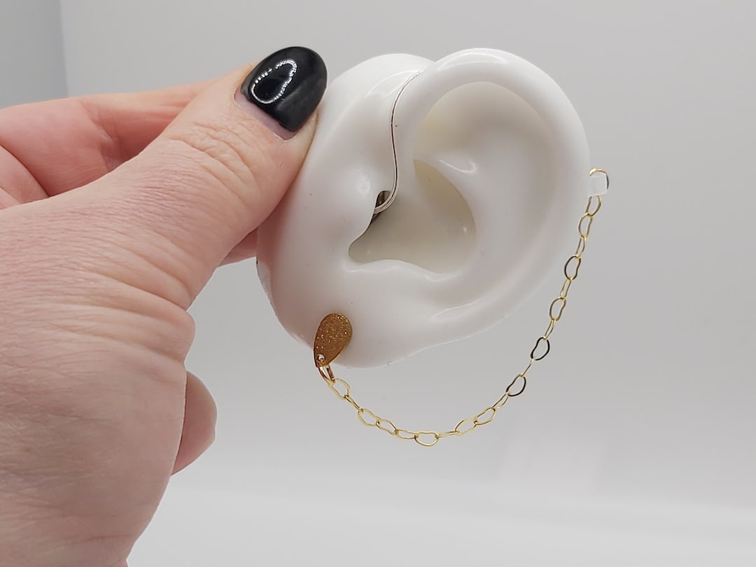 Gold Heart Hearing Aid, Listening Device Stud Earrings for Retention ...