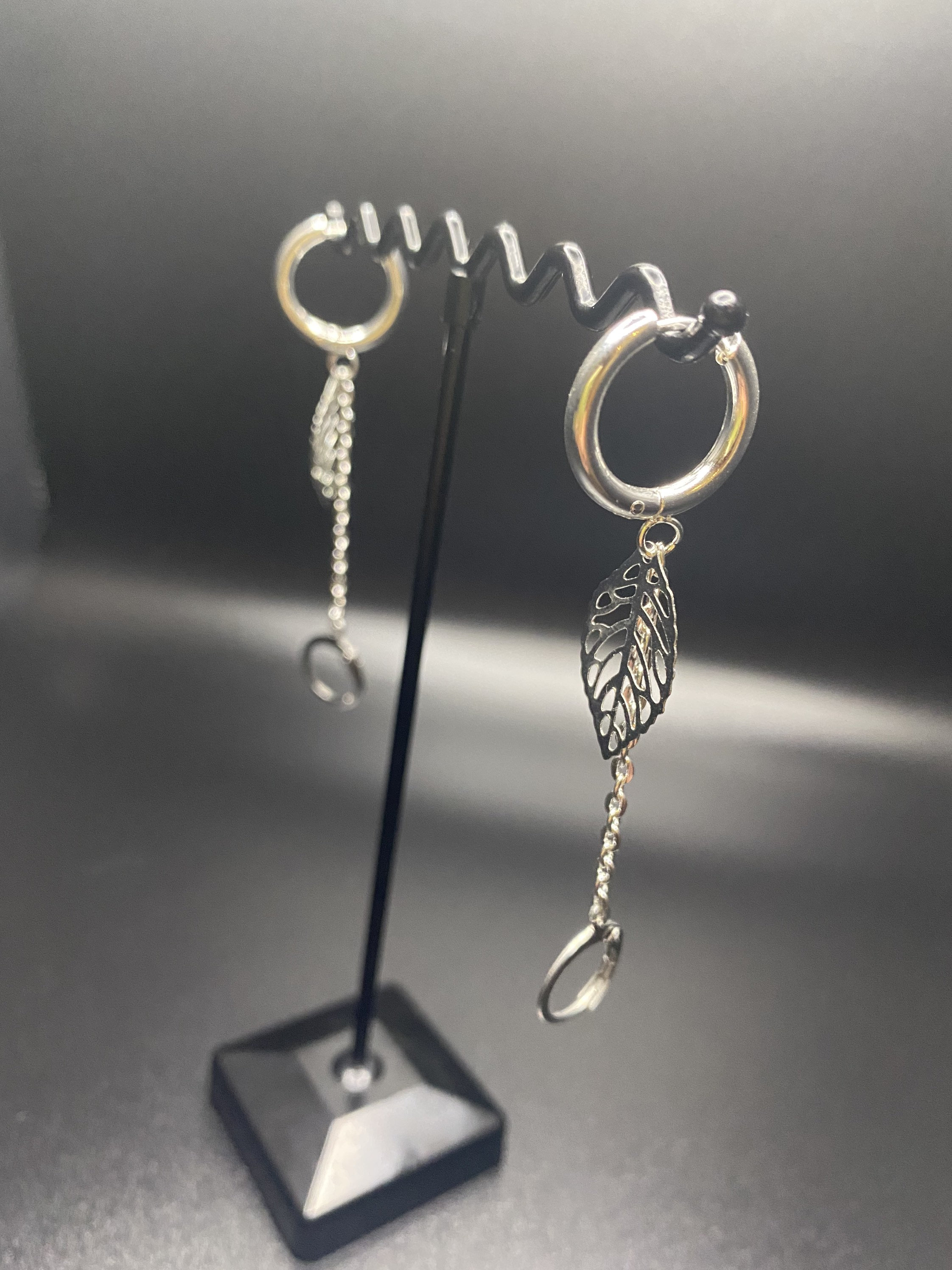 Silver Leaf Earrings for Loop Earplugs Sensory Earrings - Etsy