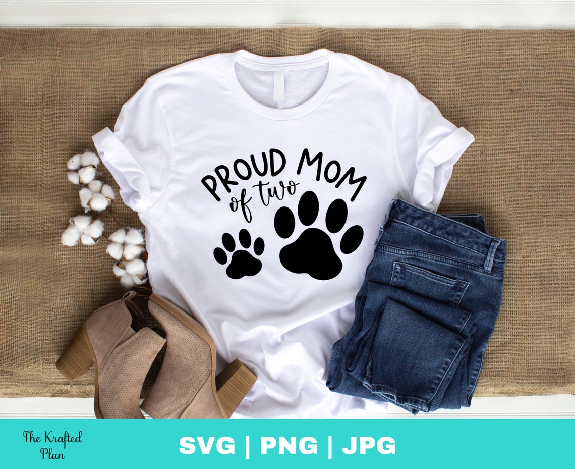 Proud Mom of Two SVG Cut File for Cricut Silhouette PNG - Etsy