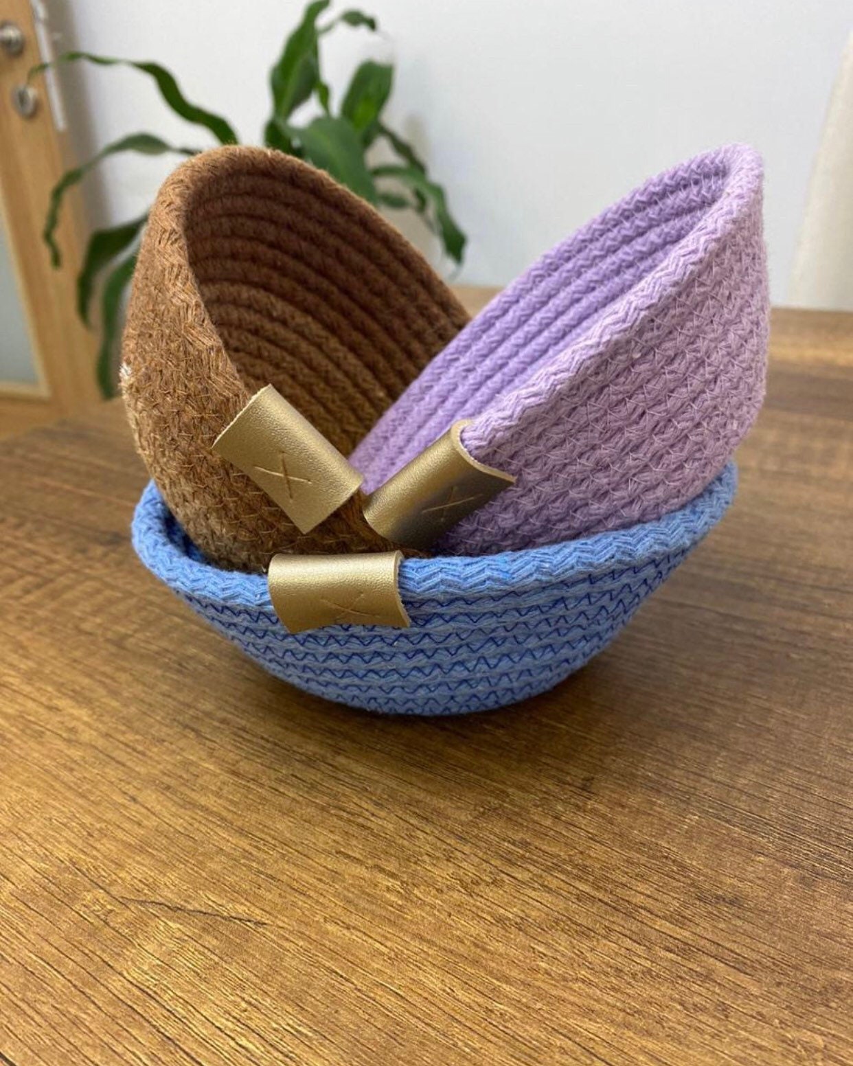 Handmade 3 Baskets/ Macrame Baskets - Etsy