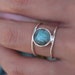 Faceted Labradorite Gemstone Ring | Double Band Ring | Sterling Silver ...