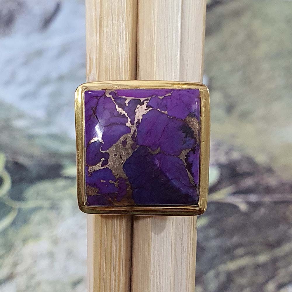 Purple Copper Turquoise Ring Mojave Turquoise Ring - Etsy