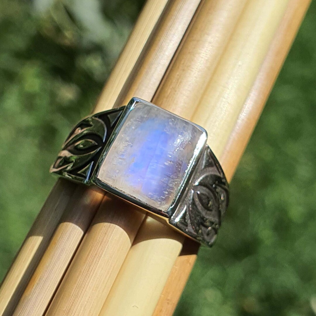 Moonstone Ring Men | Signet Ring | Engagement Ring | Vintage | Wide ...