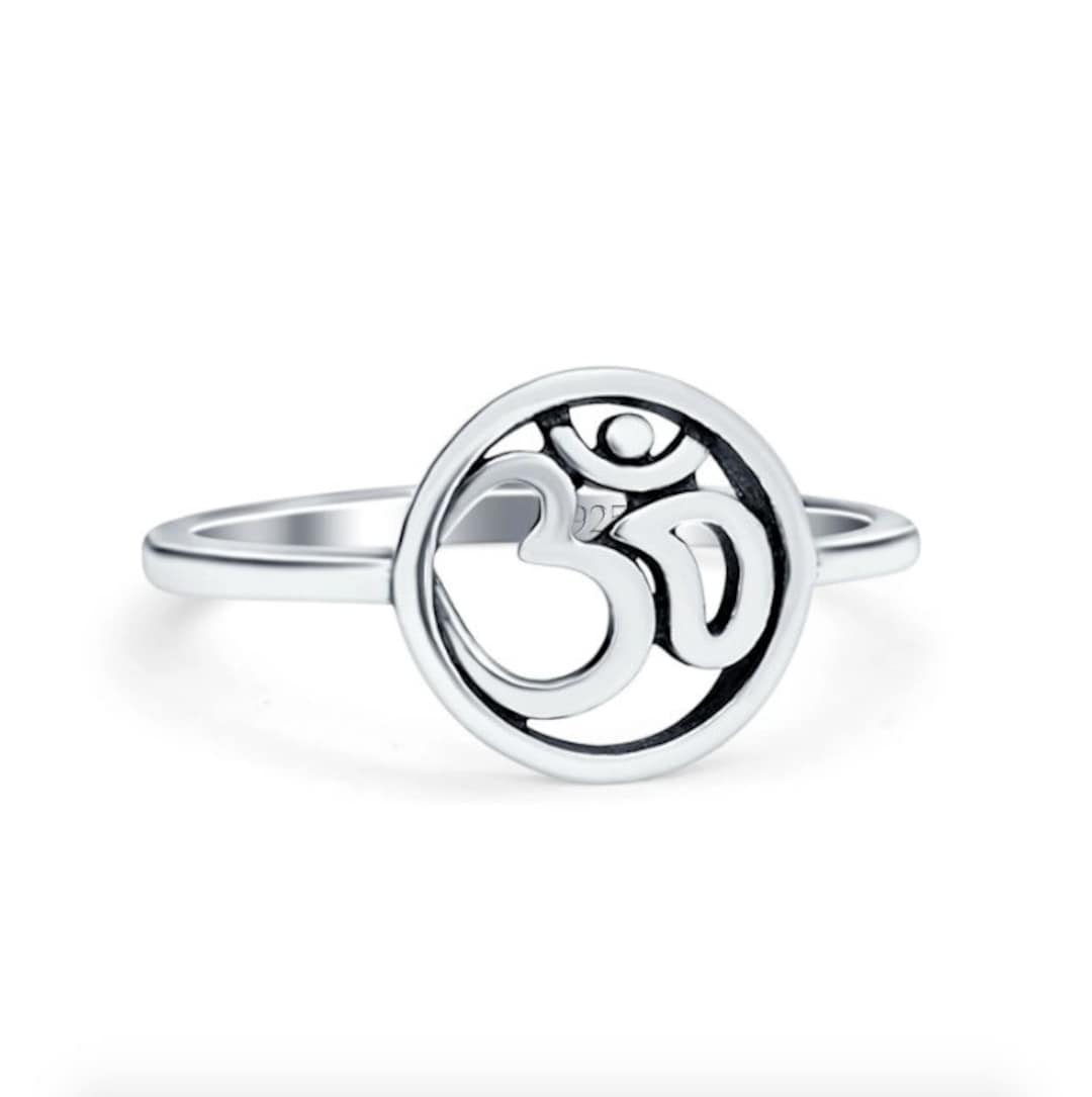 Om Ring Silver | Anxiety Ring | Religious Spiritual Protection Ring| Om ...