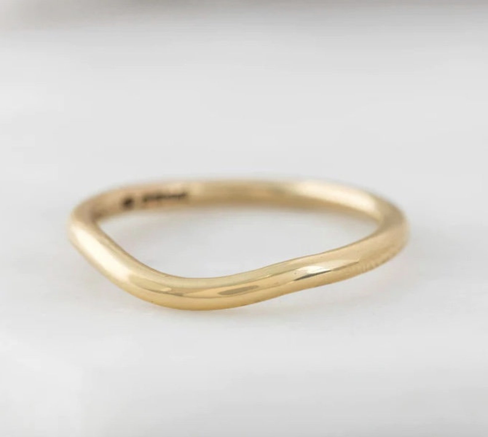 Curve Wedding Bands Women Rose Gold Curved Band Hammered - Etsy