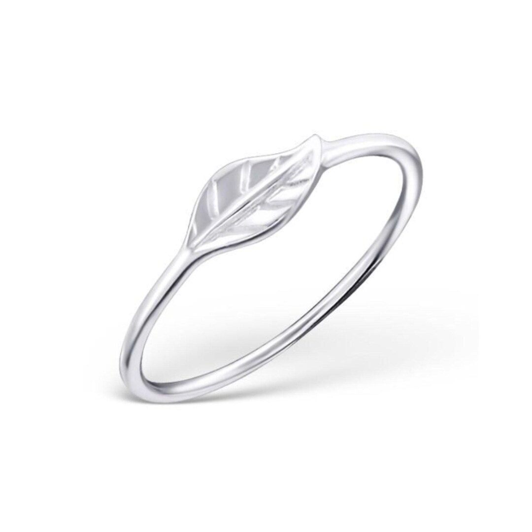 Small Leaf Silver Ring Handmade Sterling Leaf Ring Valentine's Day Gift ...
