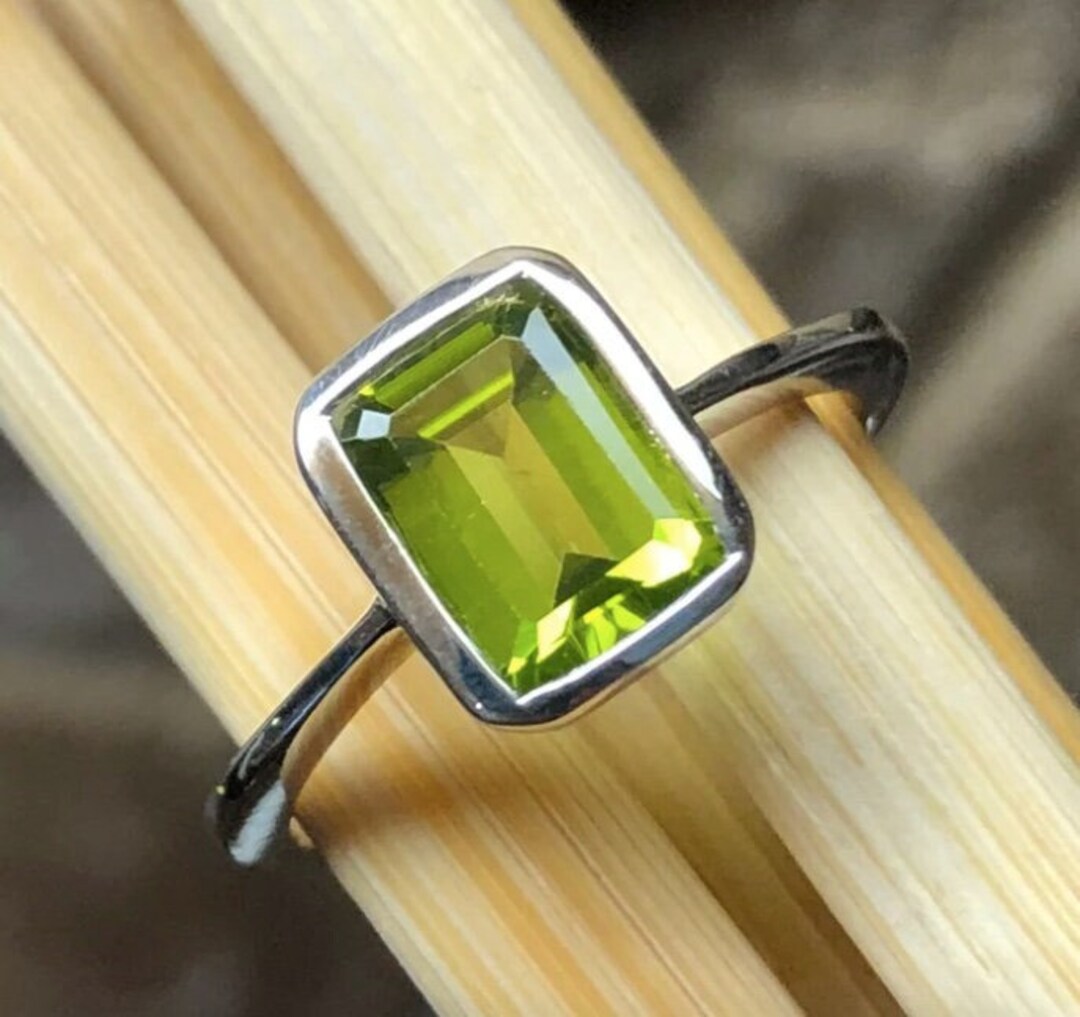 Mens Peridot Ring August Birthstone Mens Engagement Ring August Ring ...