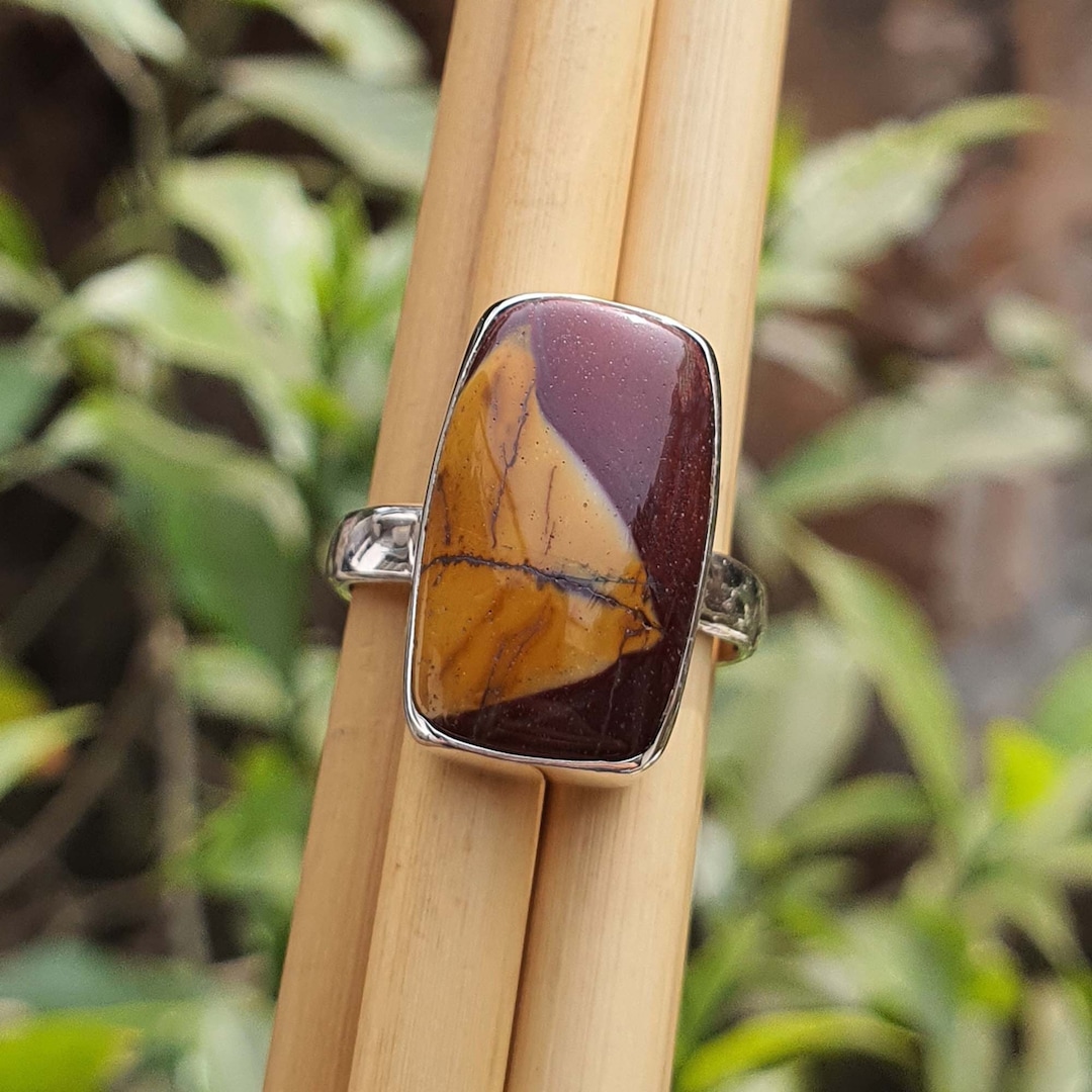 Australian Mookaite Jasper Ring for Men | 925 Sterling Silver ...