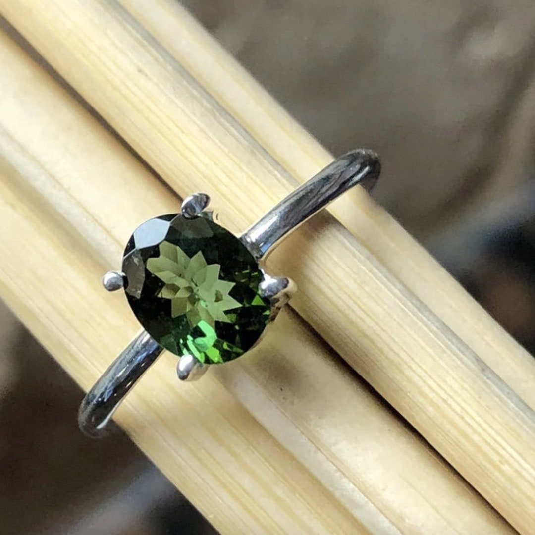 Tourmaline Stack Ring | Sterling Silver Green Tourmaline Ring ...