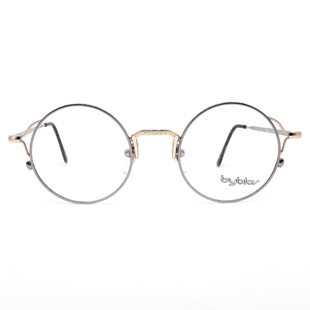 Byblos B506 Vintage Large Metallic Round Steampunk Eyeglasses Frames in ...
