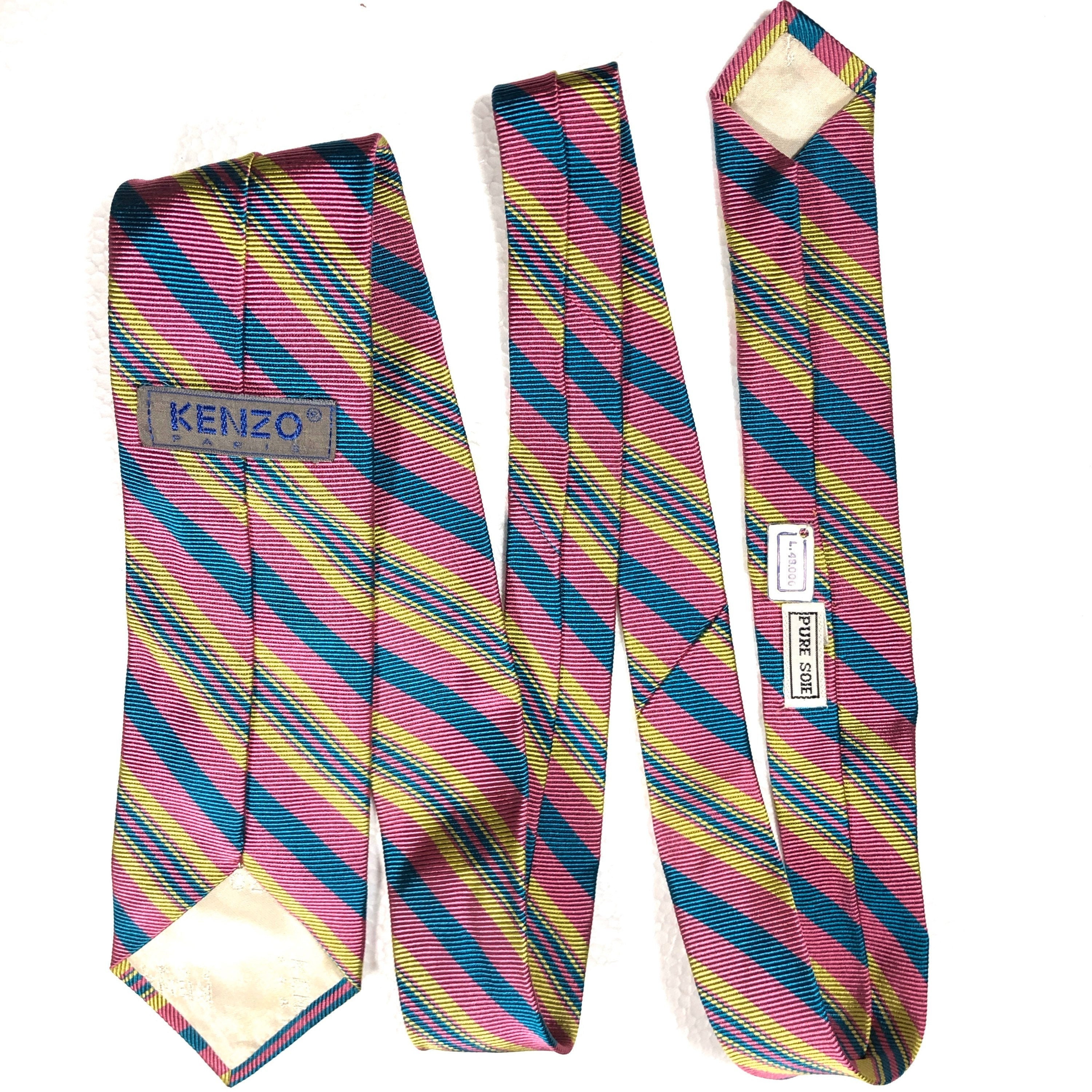 Vintage Kenzo 90s NOS Pure Silk Ties, Floral, Regimental, Paisley, 7 ...