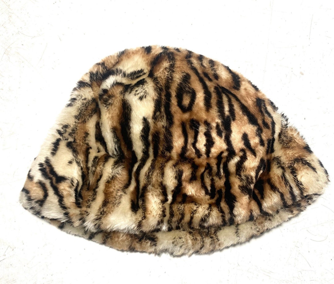 Faux Cheetah/ Leopard Fur Hat Hand Made in Italy, Sz L - Etsy